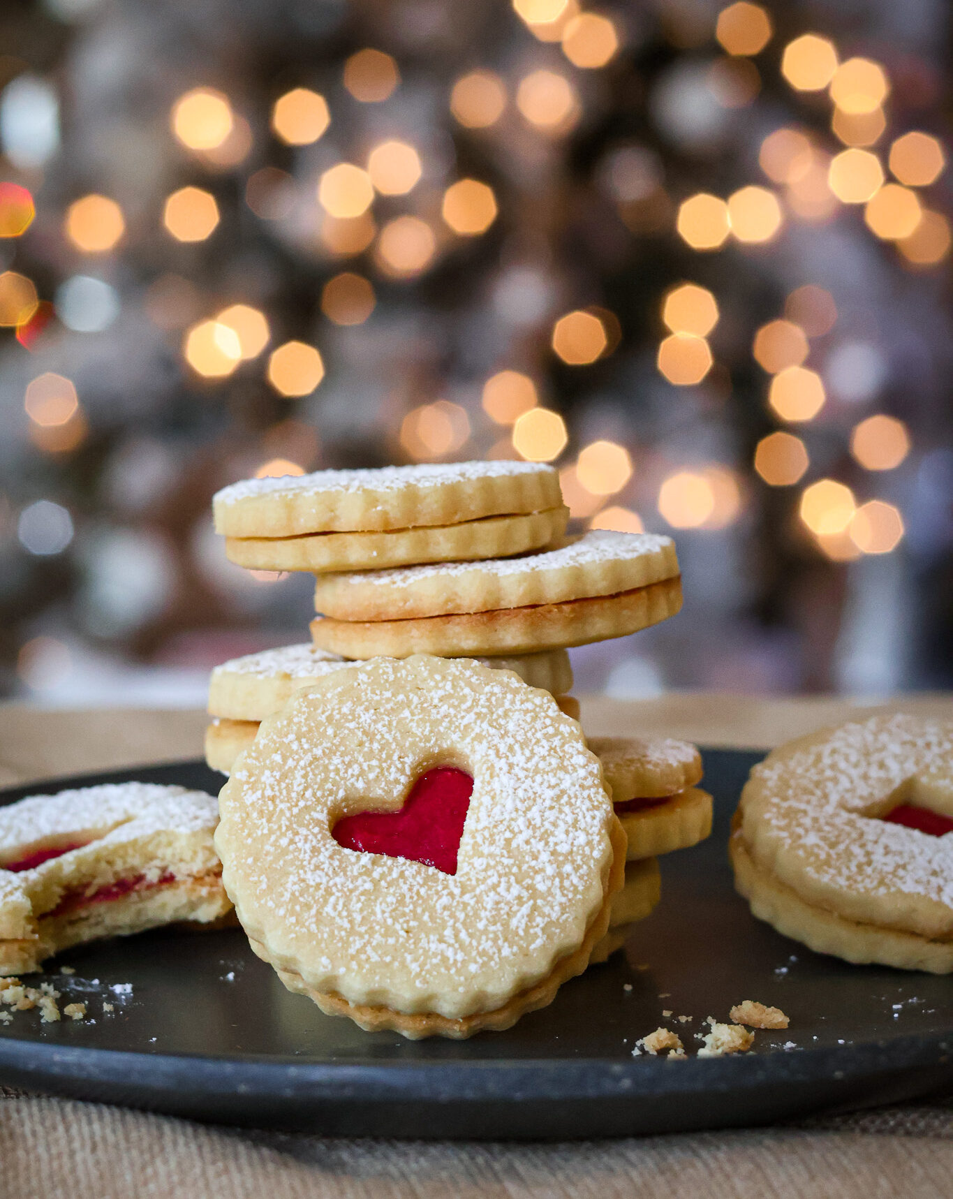Easy Almond Linzer Cookies - Rena Sak | A Girl and a Spoon